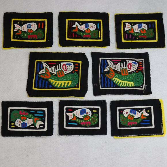 Unbranded | Art | Vintage Kuna Mola Fish Textile Panels Lot Of 8 Folk ...